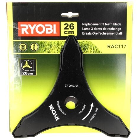 Lame 3 dents d=260mm trou=25mm pour Debroussailleuse Ryobi, Coupe bordures Ryobi - 3665392069980