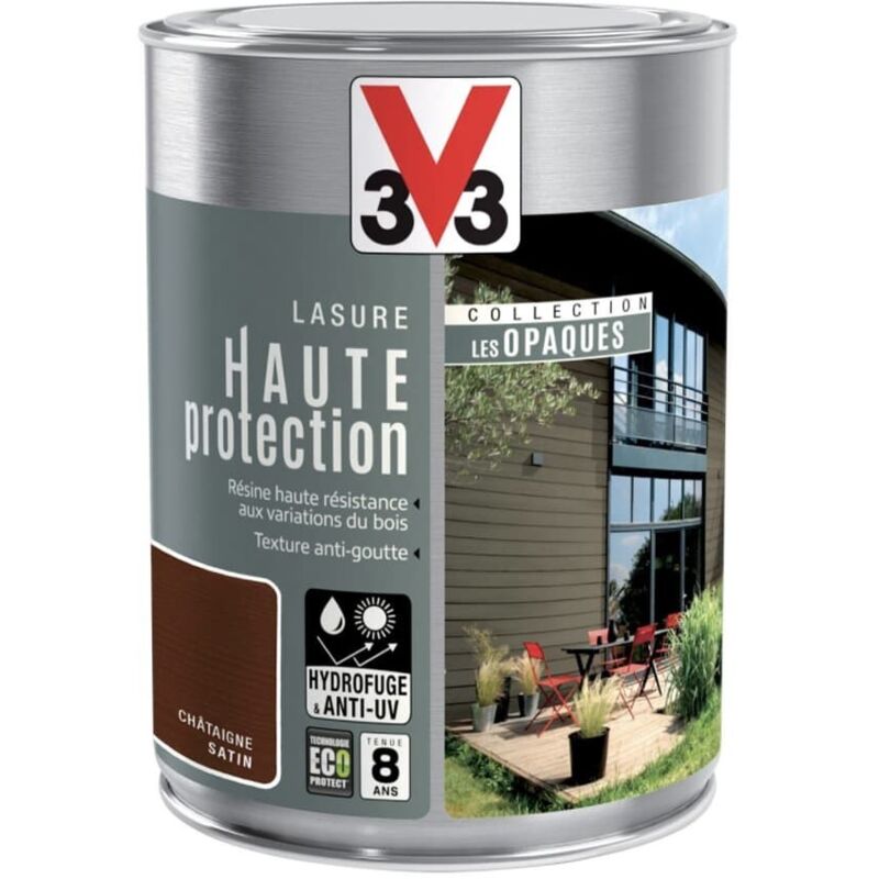 Lasure Haute Protection V33 Les Opaques Châtaigne 1 L - V33-LASURE-LES ...