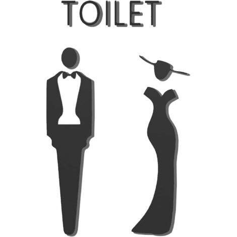 Sollbry Letreros de baño con símbolos masculinos y femeninos, pegatinas ...