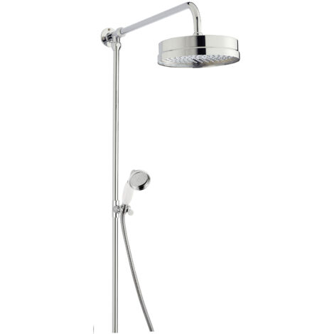 Exposed Grand Rigid Riser Shower Kit with Fixed Head & Handset - Chrome ...