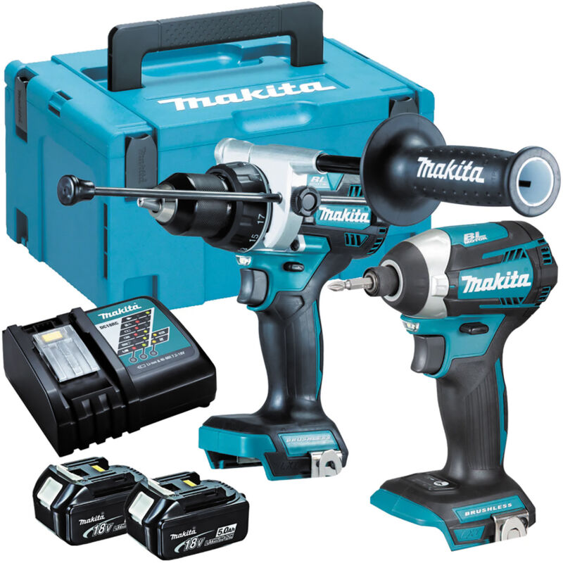 18V Dlx2412tj Lithium Brushless Kit Dhp486 Drill + Dtd154 Impact 5.0Ah ...