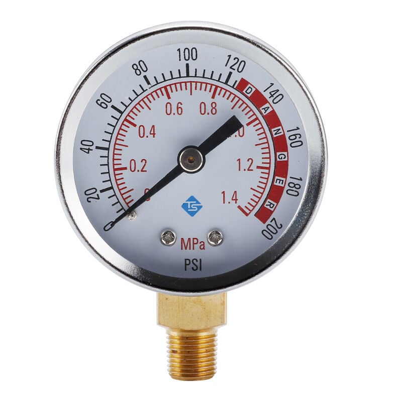 Manometro Filettato 1/4 "Npt, Manometro Aria Acqua 0-6 Bar Manometro Per Acqua Olio Aria ...