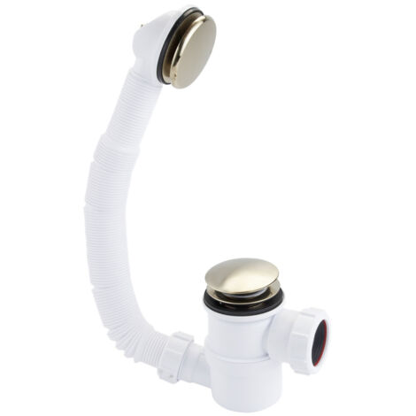 Signature Bath Sprung Waste with Overflow - Brushed Brass
