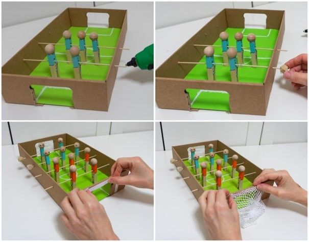 DIY: Ein Mini-Tischkicker aus Pappe für Kinder