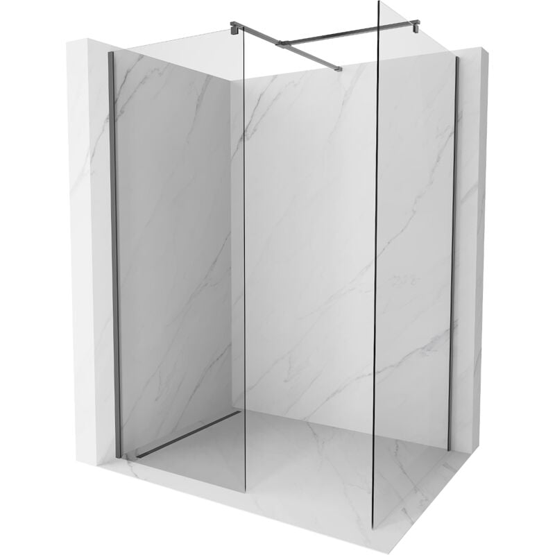 Preisvergleich für Kioto Duschwand Walk-in 80 x 70 cm, transparent, gun metal - 800-080-202-95 ...