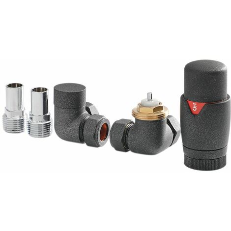 Milano Windsor Corner TRV Thermostatic Radiator Valves - Satin Nickel