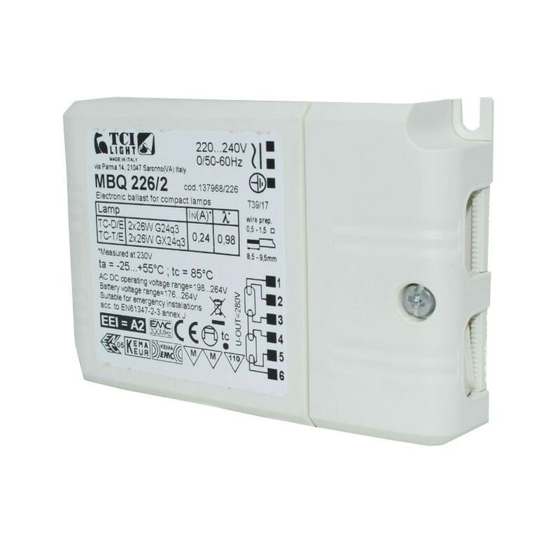 Mini ballasts électroniques TCI MBQ 226/2 2X26W 137968/226 - TCI 137968/226