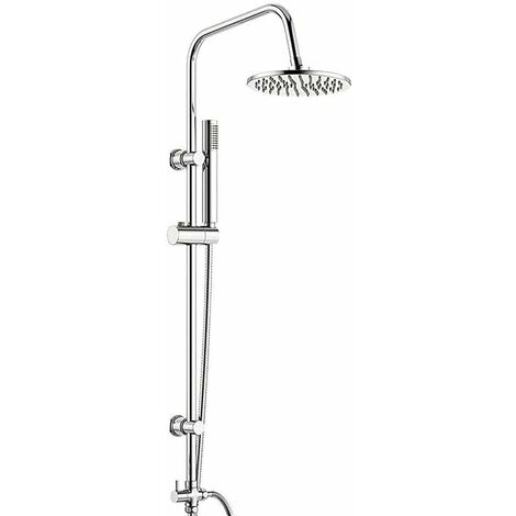 Modern Chrome Riser Rail Mixer Shower Square Head Kit for Bathroom ...