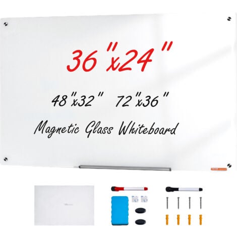 Mophorn Magnetic Glass Whiteboard Dry Erase Board 36 x24