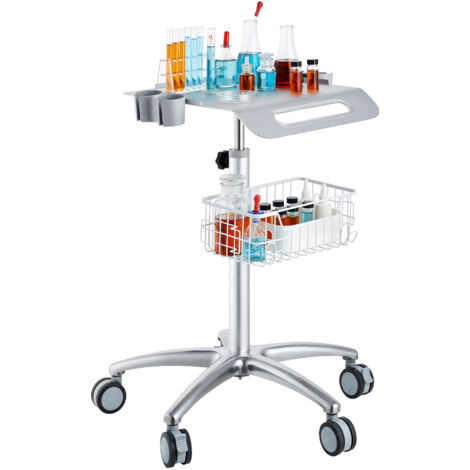 Mophorn 4 Tiers Lab Carts, Lab Utility Cart with 3 Drawers & 1 Top Tray ...