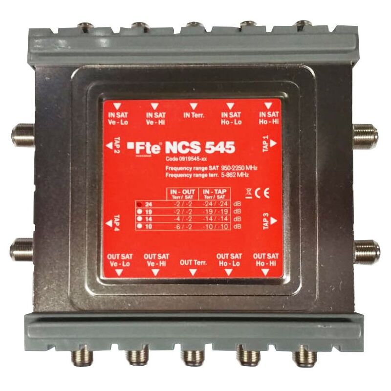 Multiswitch Tv E Satellitare 24Db 4 Uscite Passanti Sat E Una Tv - Fte ...