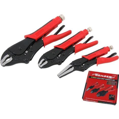 Neilsen 16pc Soft Grip Mole Vice Plier Set Welding Long Nose Locking C ...