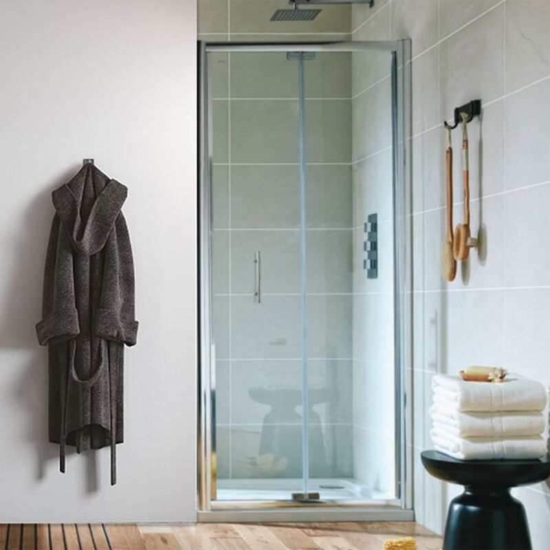 A6 Semi Frameless Bi Fold Shower Door 760mm Wide 6mm Glass Orbit