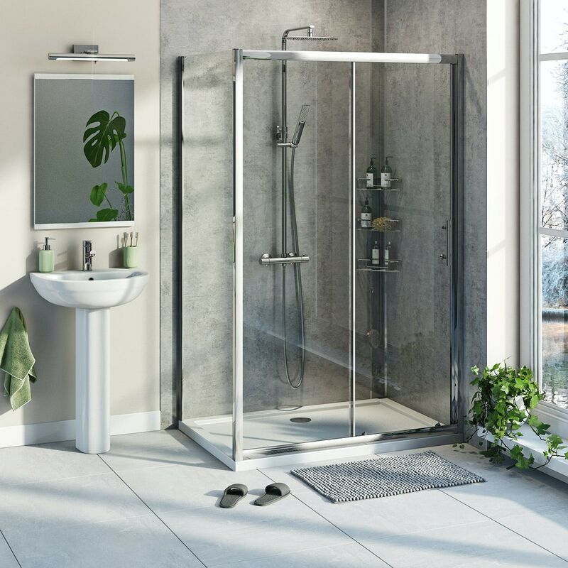 1100 Mm Slider Shower Door Enclosure With 760 Fram 1100 Mm Slider