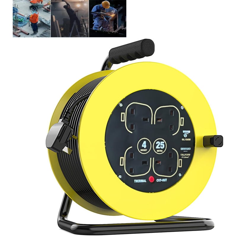 Outdoor switches and sockets, Four Socket Medium Cable Reels Extension ...