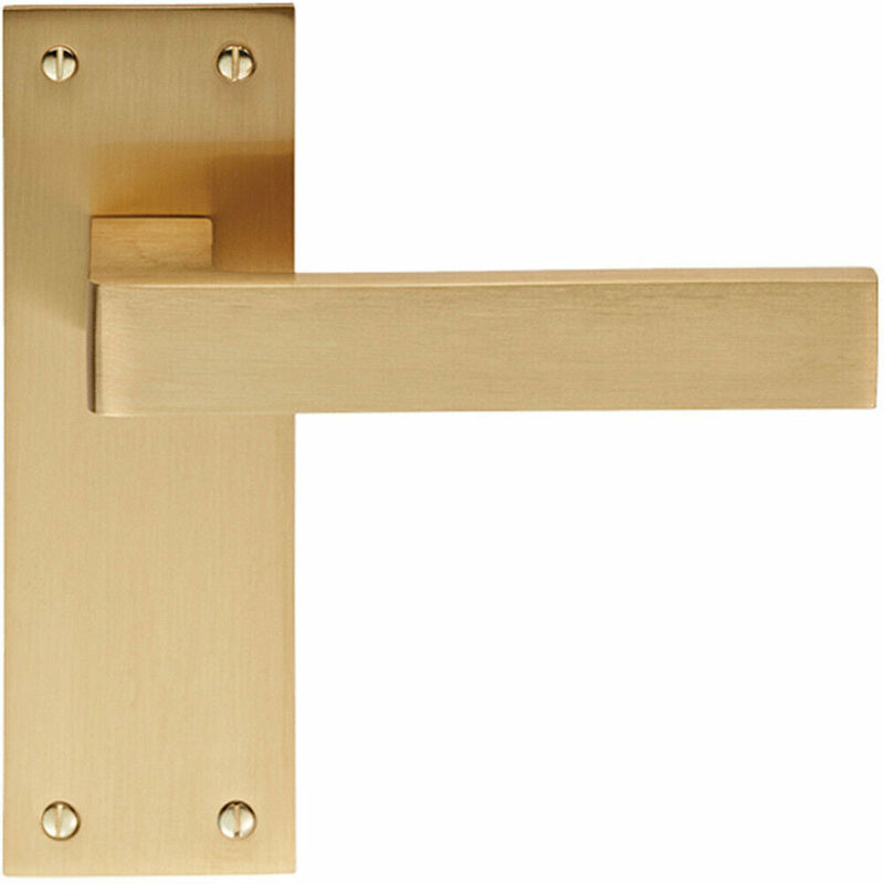 Loops - pair Straight Square Handle on Slim Latch Backplate 150 x 50mm ...