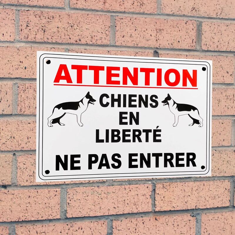 Panneau extérieur 'ATTENTION CHIENS EN LIBERTÉ NE PAS ENTRER' - PVC ... Panneau extérieur 'ATTENTION CHIENS EN LIBERTÉ NE PAS ENTRER' - PVC ...
