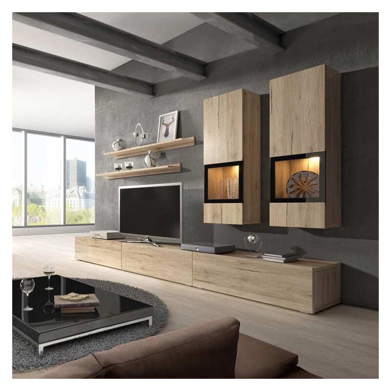 Garnero Arredamenti - Parete Attrezzata Emotion Gihome ® Moderna Rovere ...