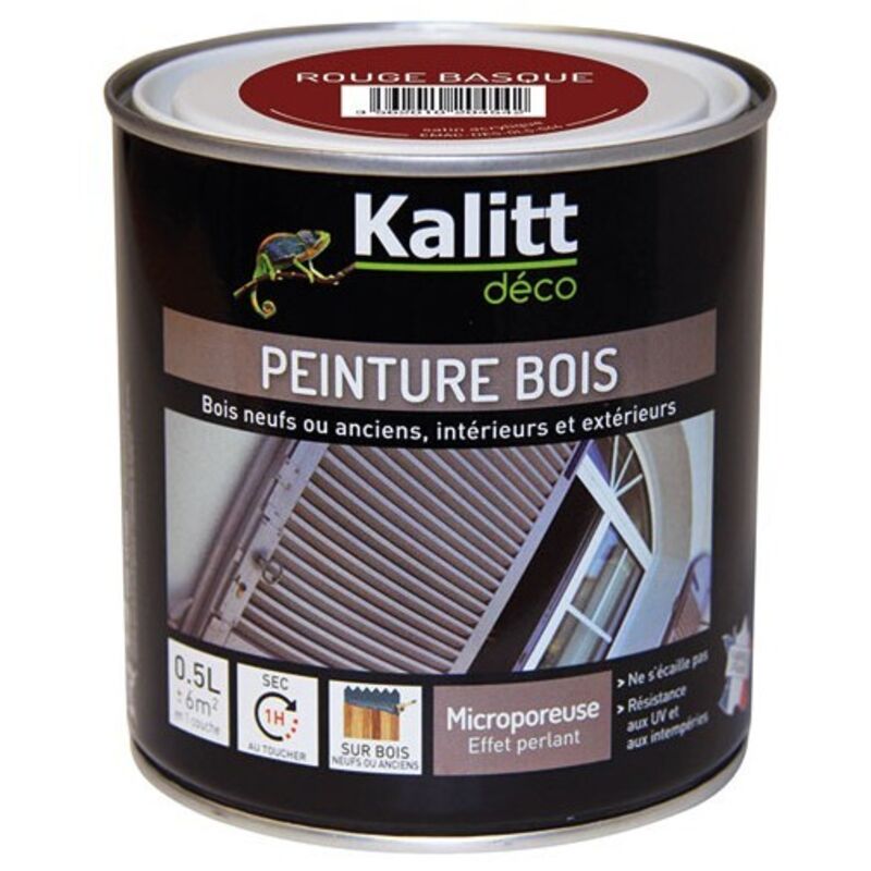 Peinture bois satin rouge basque 0.5 litre KALITT - DESPE391912