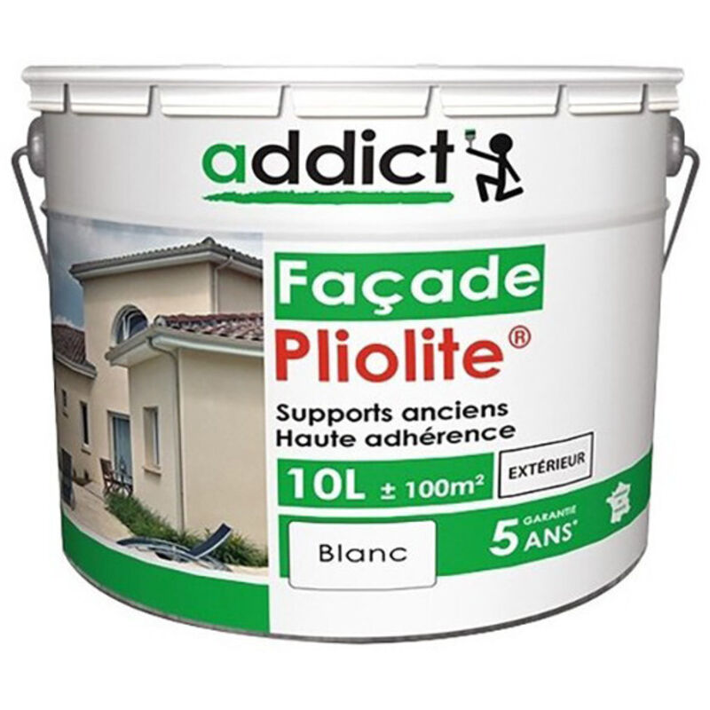 Peinture Façade 100% Pliolite Ton pierre 10 litres - ADDICT - 93888