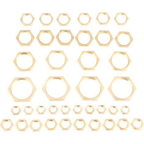 40pcs G1/8 G1/4 G3/8 G1/2 G3/4 G1 Thread Pipe Fitting Brass Hex Lock ...