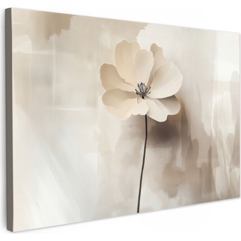 Canvas Print Flower - Beige - Paint - Shadow 30x20 cm