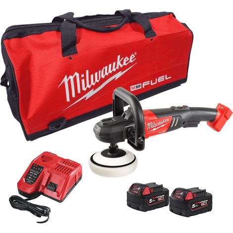 Milwaukee M18FAP180-502B 18V FUEL Cordless Polisher Kit - 2x 5Ah ...