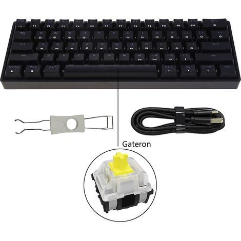 Clavier de jeu mécanique SK61 format compact touches programmables PC ...
