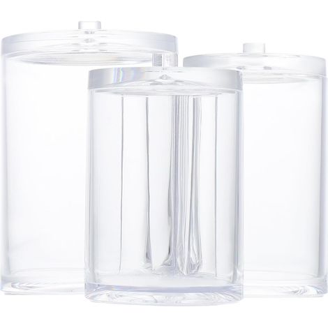 Acrylic Cotton Swab and Swab Organizer Box with Lid and