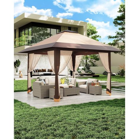 Tonnelle Pliante 4 x 4 m avec Moustiquaire - Barnum Pop-up de Réception ...