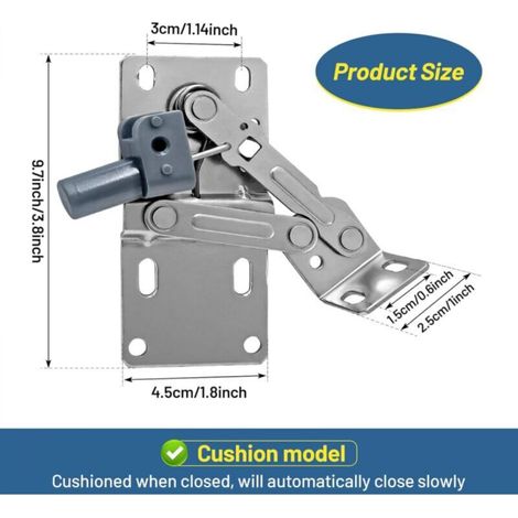 pair of soft-close, drop-down hinges with damping design, tilt-up door ...