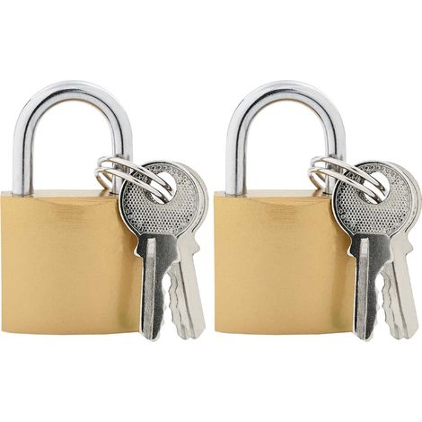 U Lock with Keys 2 pcs Brass Iron vidaXL