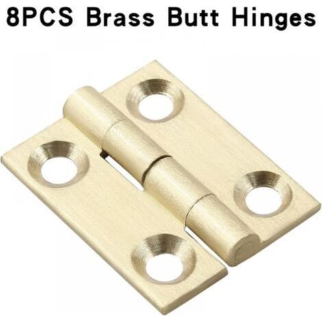 1-inch solid brass mini hinges, brass cabinet hinges, small box hinges ...