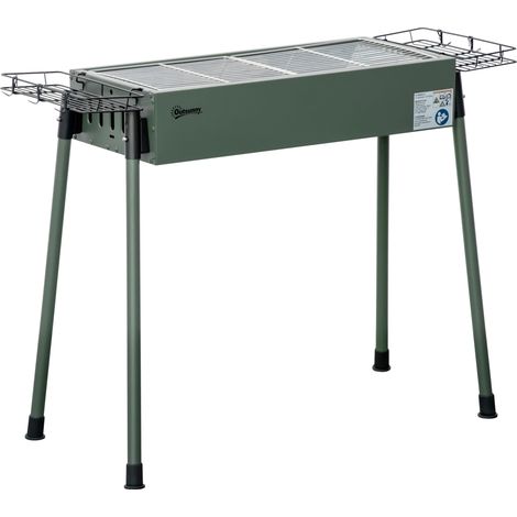 Outsunny Portable Charcoal Barbecue BBQ Grill with Seasoning Baskets ...