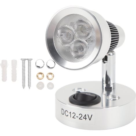 Ortviai Lampe de chevet LED pour camping-car et bateau, argent, 3 W ...