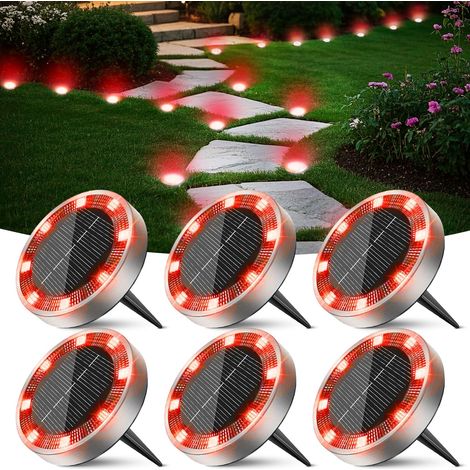 12 luces solares de suelo, 8 luces solares LED para exteriores, luces ...