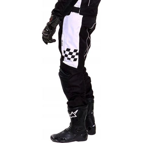 Pantalon de moto WOLF 2 couches, noir et blanc, taille XL
