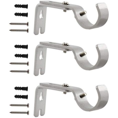 3 Pièces Support Tringle Rideaux, Support Mural Réglable, Support pour ...