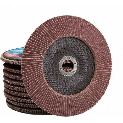 Pack of 10 flap discs Ø 125 mm Brown Grit Abrasive disc for angle ...
