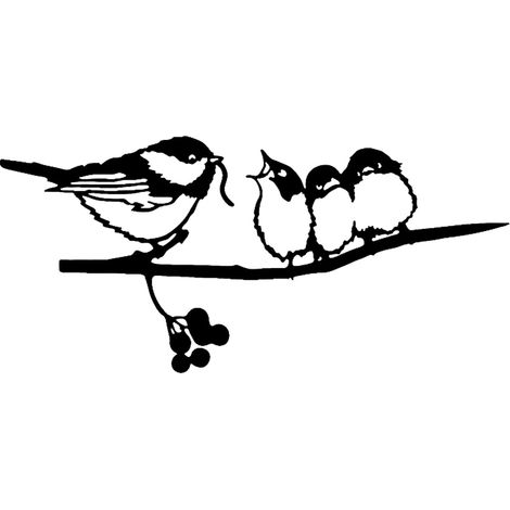 1 Silhouette oiseau, Métal, Placage noir, Décoration jardin, Extérieur