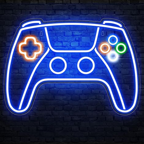 Neon LED Gaming Manette Gamer Deco Gaming Chambre Mural Néon Game Room ...