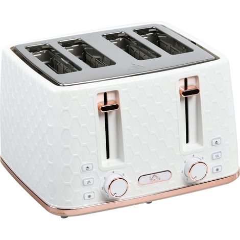 Four-Slice Honeycomb Toaster - White