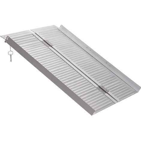 Rampe d'accès aluminium antidérapante réglable 270 kg 91 x 74 cm