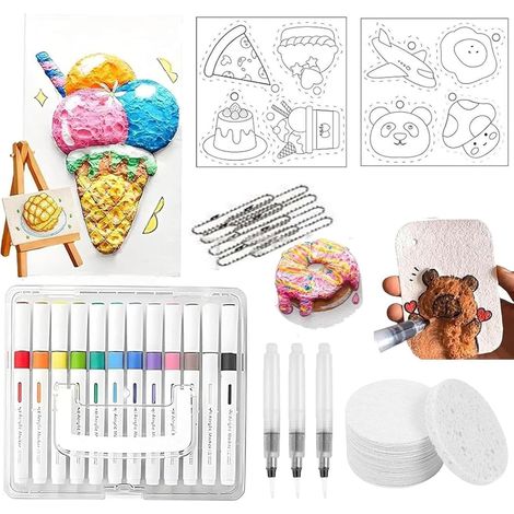Magic Puffy 3D Textured Foam Painting Kit with Water Activation, Puffy ...