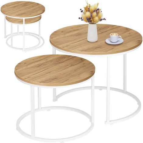 Zweier-Set Tische, weiß, Galen Small Craft