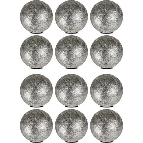 Boule décorative suspendue en tissu - JUANIO - Lot de 12 - Argent ...
