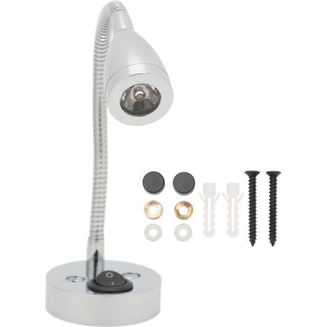Ortviai Lampe de chevet LED pour camping-car 360° orientable, chrome ...