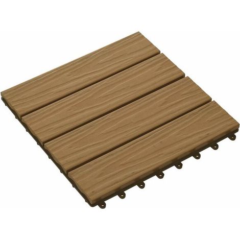 Carrelage de terrasse design 3D, paquet de 11 pièces, couleur teck, 30 ...