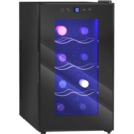 Compact 8-Bottle Wine Cooler Fridge, 17L Capacity, 8-18℃ Temperature ...