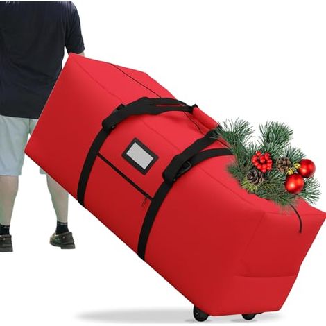 SIENTICE 1524071cm Christmas Tree Storage Bag with Wheels, Double ...